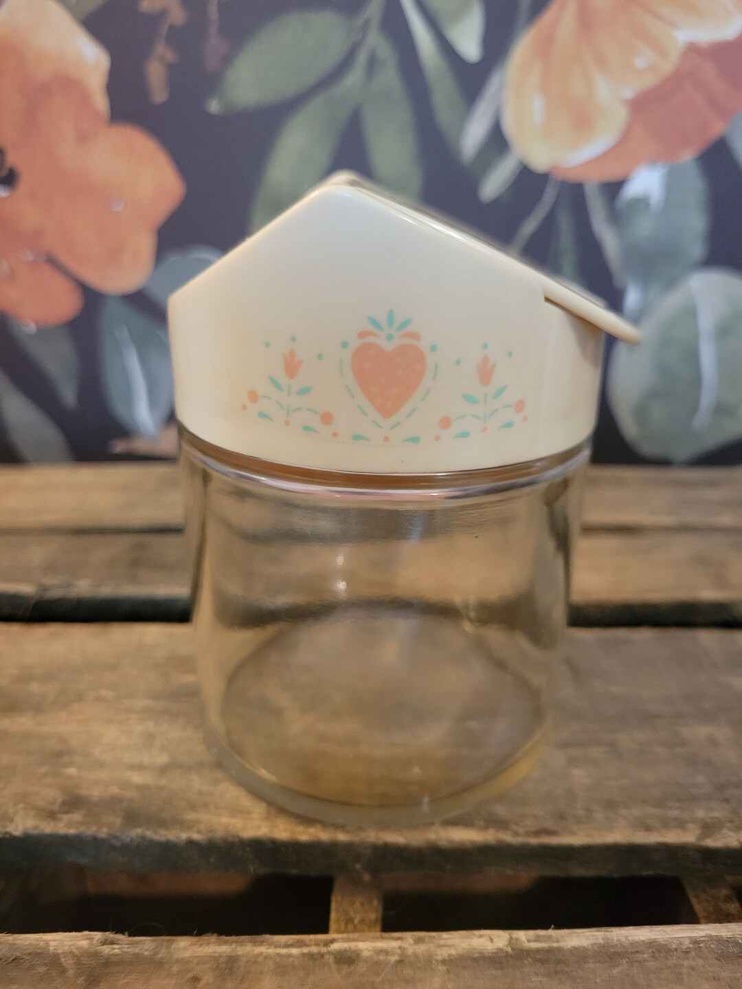 Vintage Gemco Glass Sugar Dispenser: Country Cottage Floral Lid - Etsy