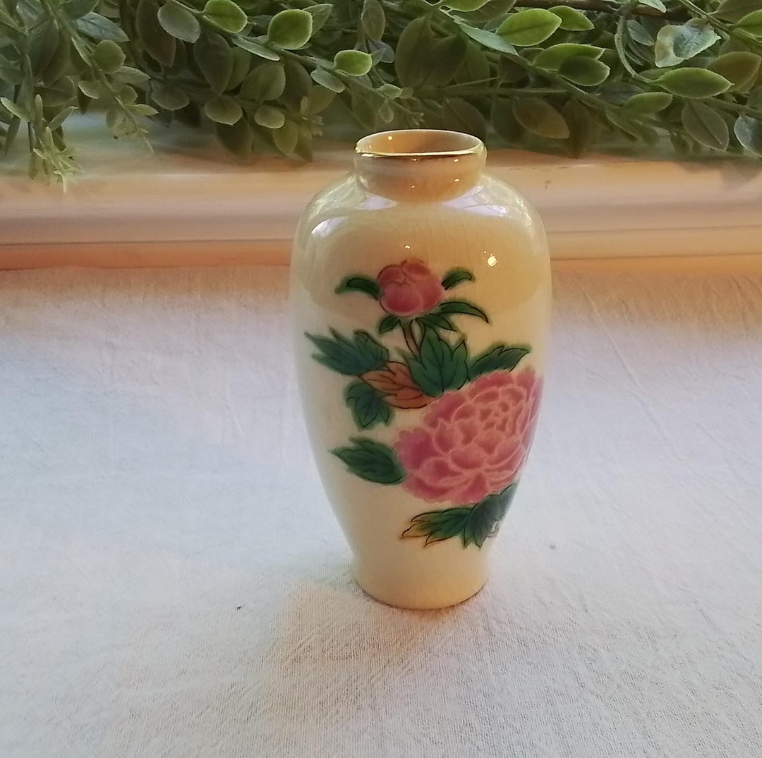 Vintage Floral Bud Vase: HOMCO Japanese Porcelain Pinch Pot - Etsy