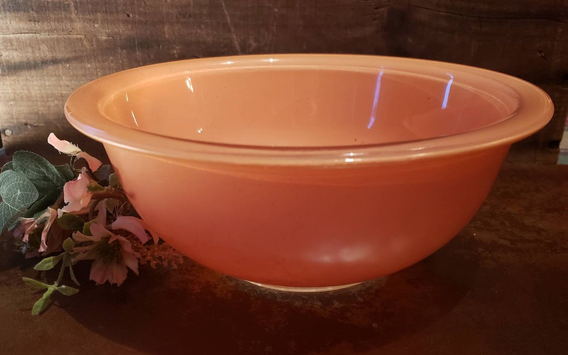 Vintage Pyrex Nesting Bowl Pink Peach Color Pyrex Bowl | Etsy
