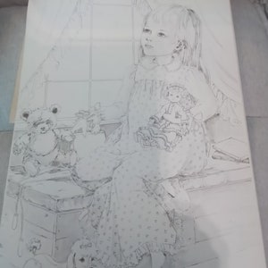 Vintage Art Print Coloring Book Kim's Childhood Memories Coloring Book ...