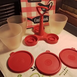 Vintage Tupperware Condiment Serving Caddy With Snap Closure Lids FREE ...