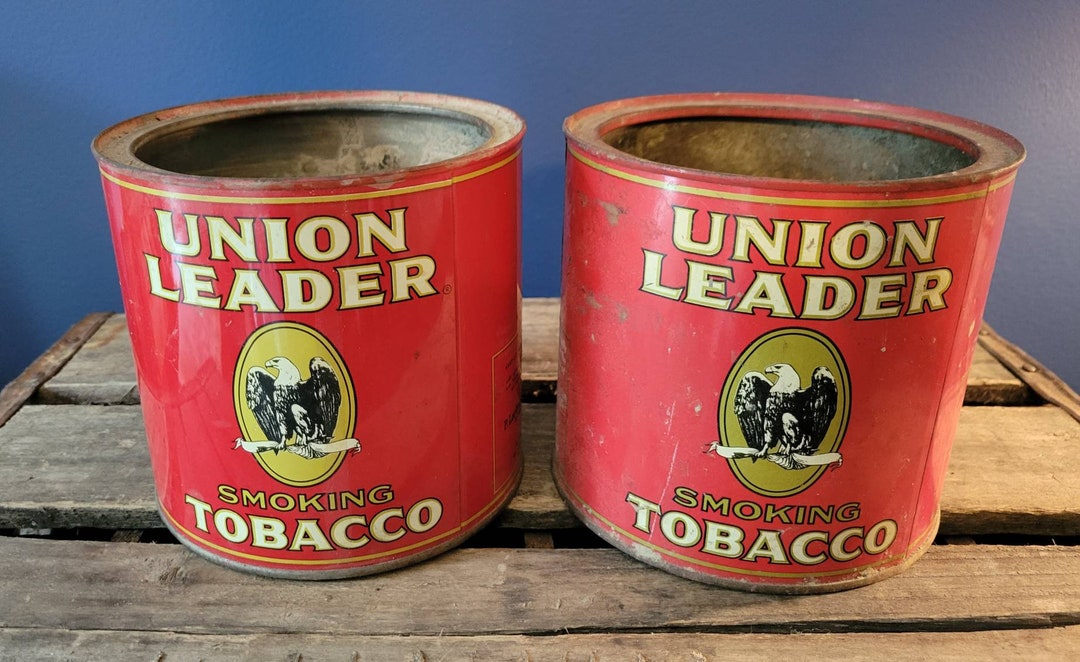 Vintage Union Leader Smoking Tobacco Tins 2 Tobacco Tins FREE SHIPPING ...
