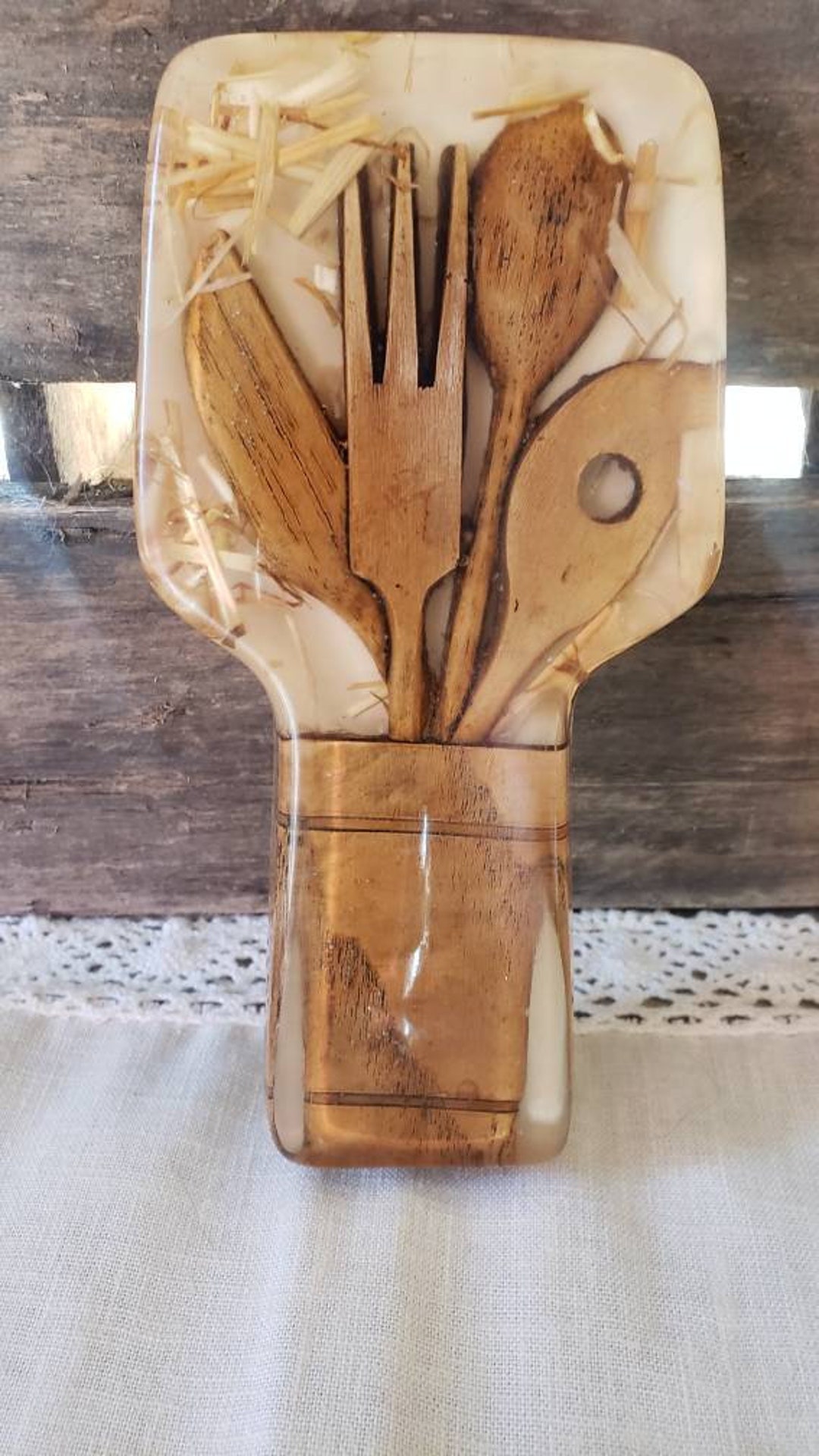 Vintage 1970s Acrylic Resin Spoon Rest: Retro Farmhouse Kitchen Decor ...