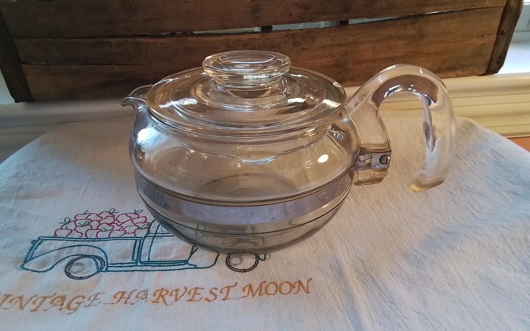 Vintage Pyrex Clear Glass 6 Cup Stovetop Kettle Pyrex 8446 Flameware ...