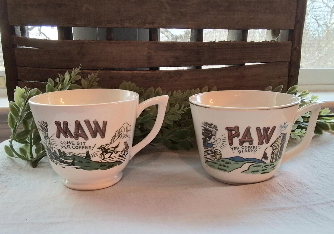 Vintage Maw and Paw Coffee Mug Set, 1950s Farmhouse Decor - Etsy