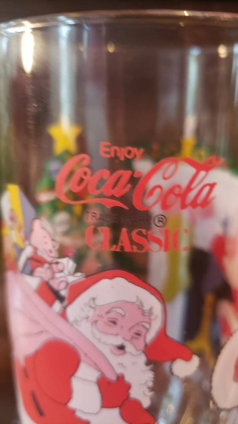 Vintage Coca Cola Santa Christmas Holiday Drinking Glasses Set of Three ...