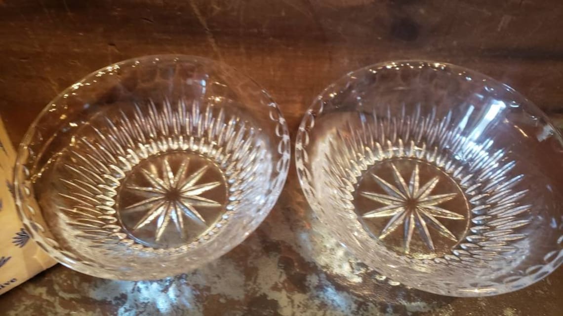 Vintage Princess House Crystal Bowls: Highlights Pattern, Set of Two - Etsy