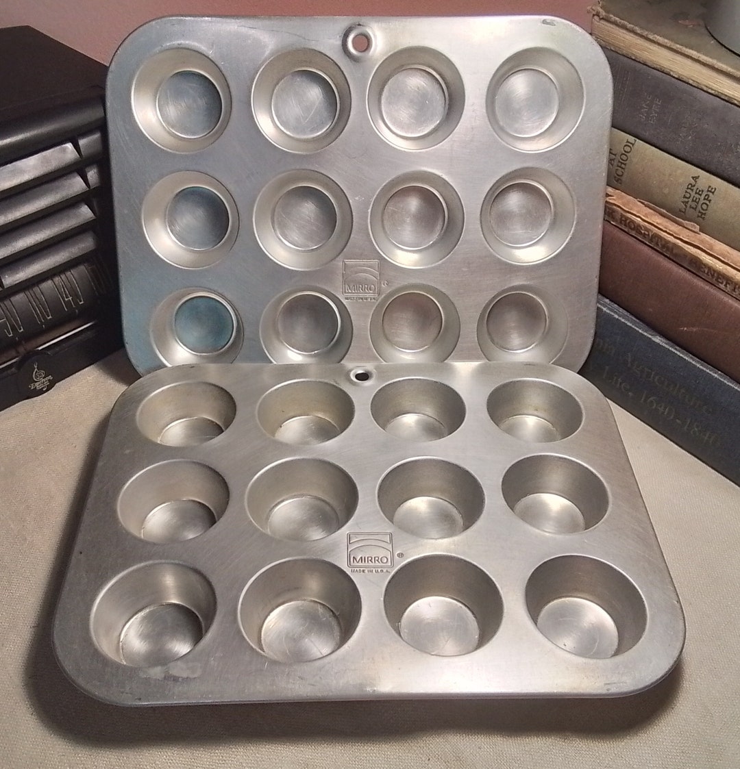Vintage Mirro Mini Cupcake Muffin Tins Pair Made in the USA Mirro ...