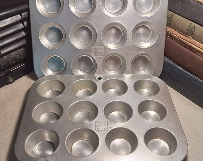 Vintage Mirro Mini Cupcake Muffin Tins Pair Made in the USA Mirro ...