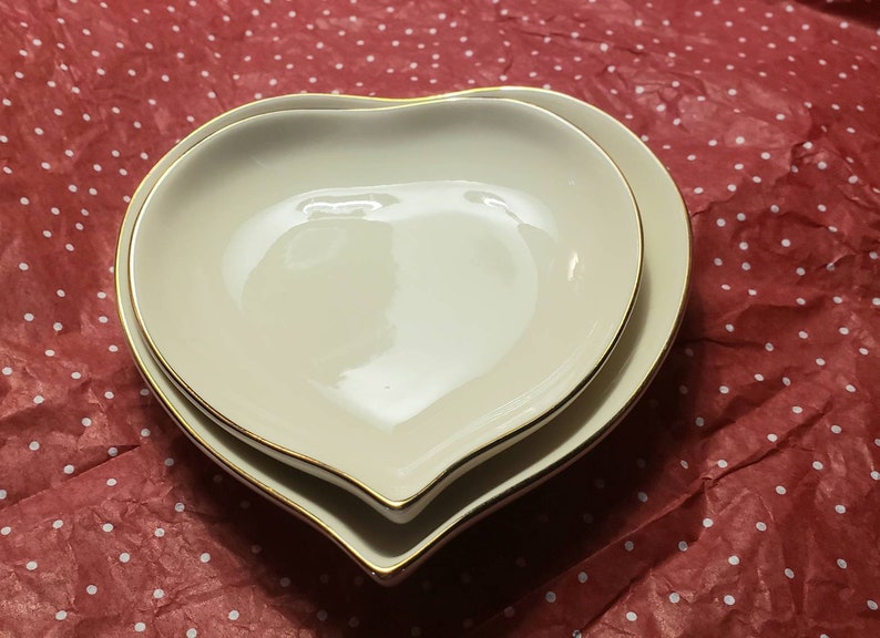 Vintage Lenox Porcelain Heart Dish Set 2. FREE SHIPPING | Etsy