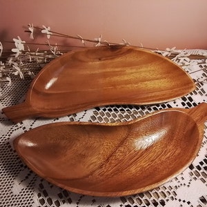 Vintage Genuine Monkey Pod Made in the Philippines Pair of Serving or ...