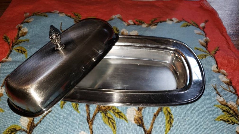 Vintage Silver Plated Butter Dish | Etsy