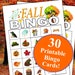 Fall Bingo 30 Printable Autumn Party Bingo Cards Great for - Etsy