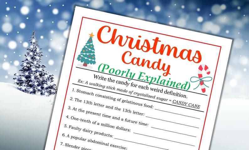 Printable Christmas Word Game Poorly Explained Christmas Candy Fun ...