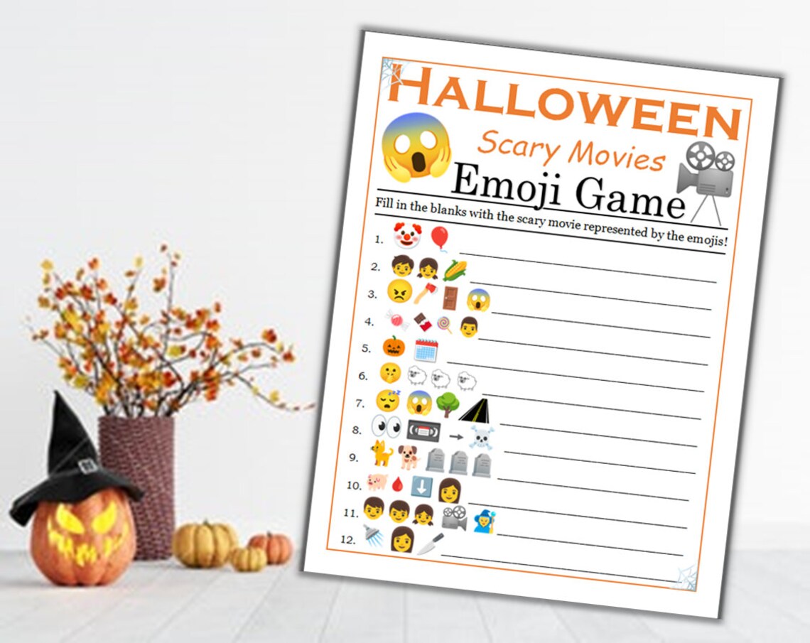 Halloween Emoji Game: Scary Movies Printable Halloween Game - Etsy