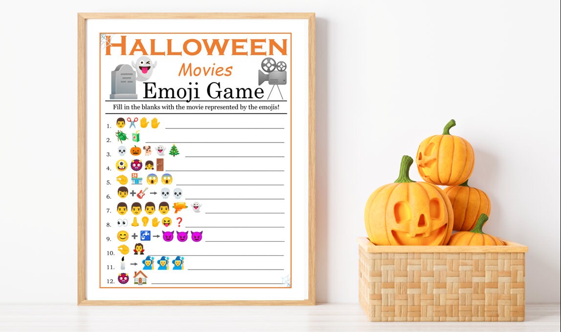 Halloween Emoji Game: Movies - Printable Halloween Party Game - Etsy