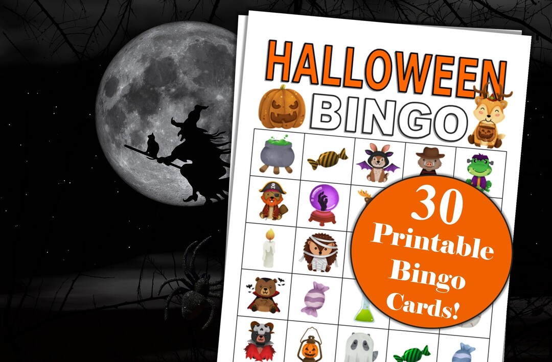 Halloween Bingo - 30 Printable Halloween Party Bingo Cards - Great for ...