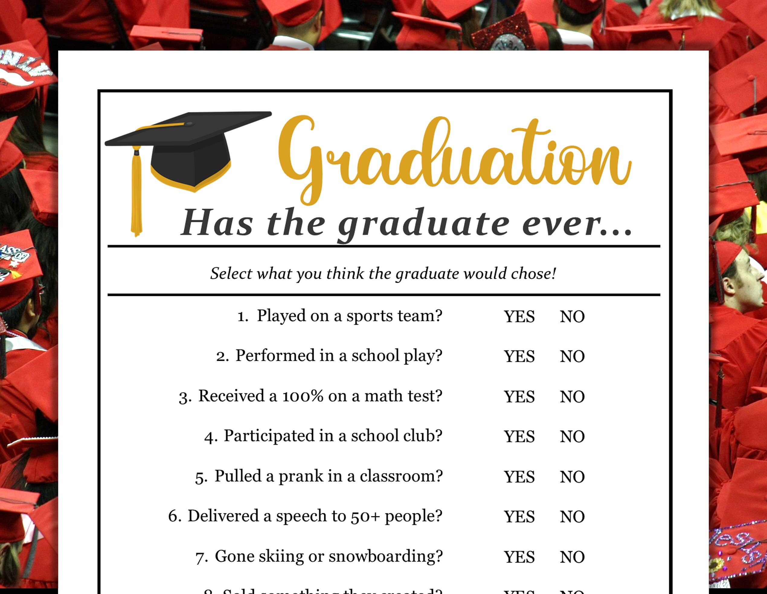 Printable Graduation Games Pack - 3 Fun High School or College ...