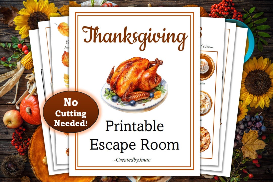 Printable Thanksgiving Escape Room - Fun Thanksgiving Game for Friends ...