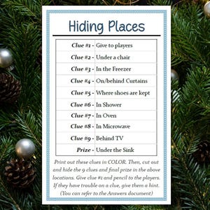 Christmas Scavenger Hunt – Printable Indoor Game (PDF) - Etsy