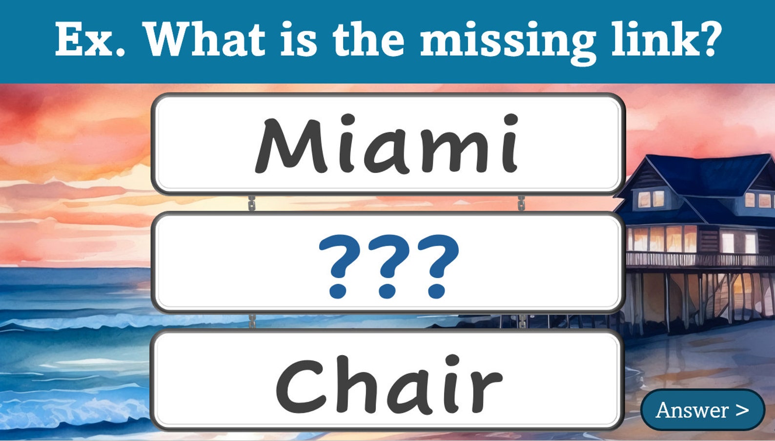 Beach Game: Missing Link Powerpoint Brain Teaser (digital Download) - Etsy
