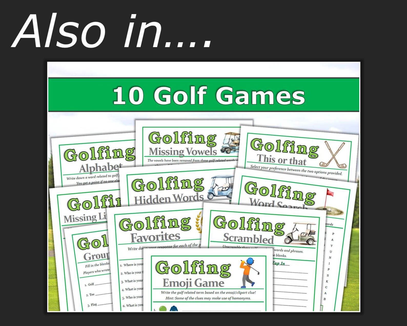 Golfing Emoji Game - Fun Printable Golf Game for Family and Friends ...