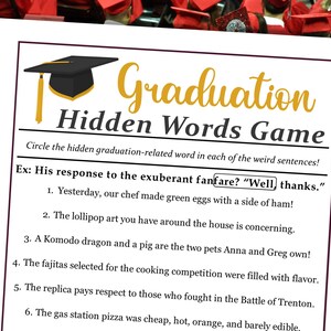 Printable Graduation Game Hidden Words Game - Printable Graduation ...