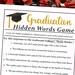 Printable Graduation Game Hidden Words Game Printable - Etsy