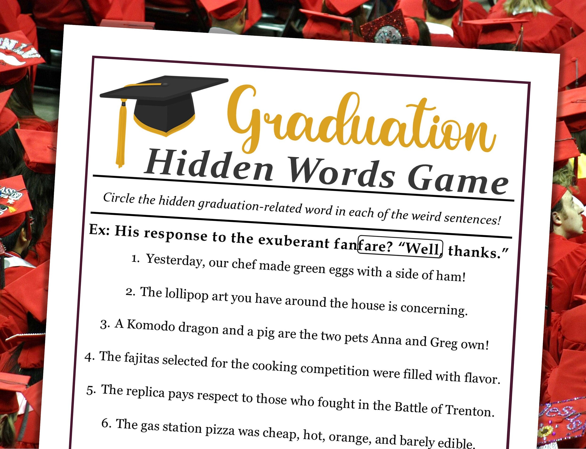 Printable Graduation Game Hidden Words Game Printable - Etsy