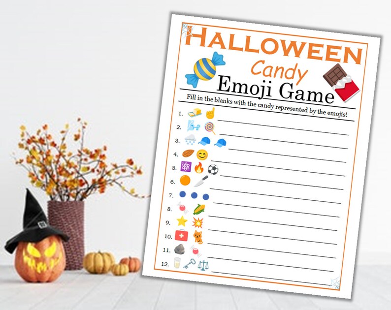 Halloween Emoji Game: Candy Printable Halloween Party Game - Etsy