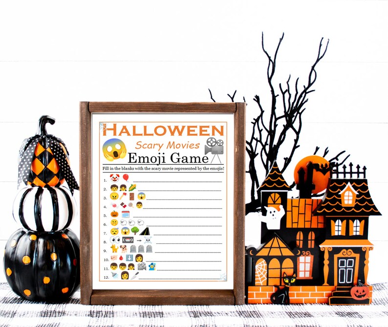 Halloween Emoji Game: Scary Movies Printable Halloween Game - Etsy
