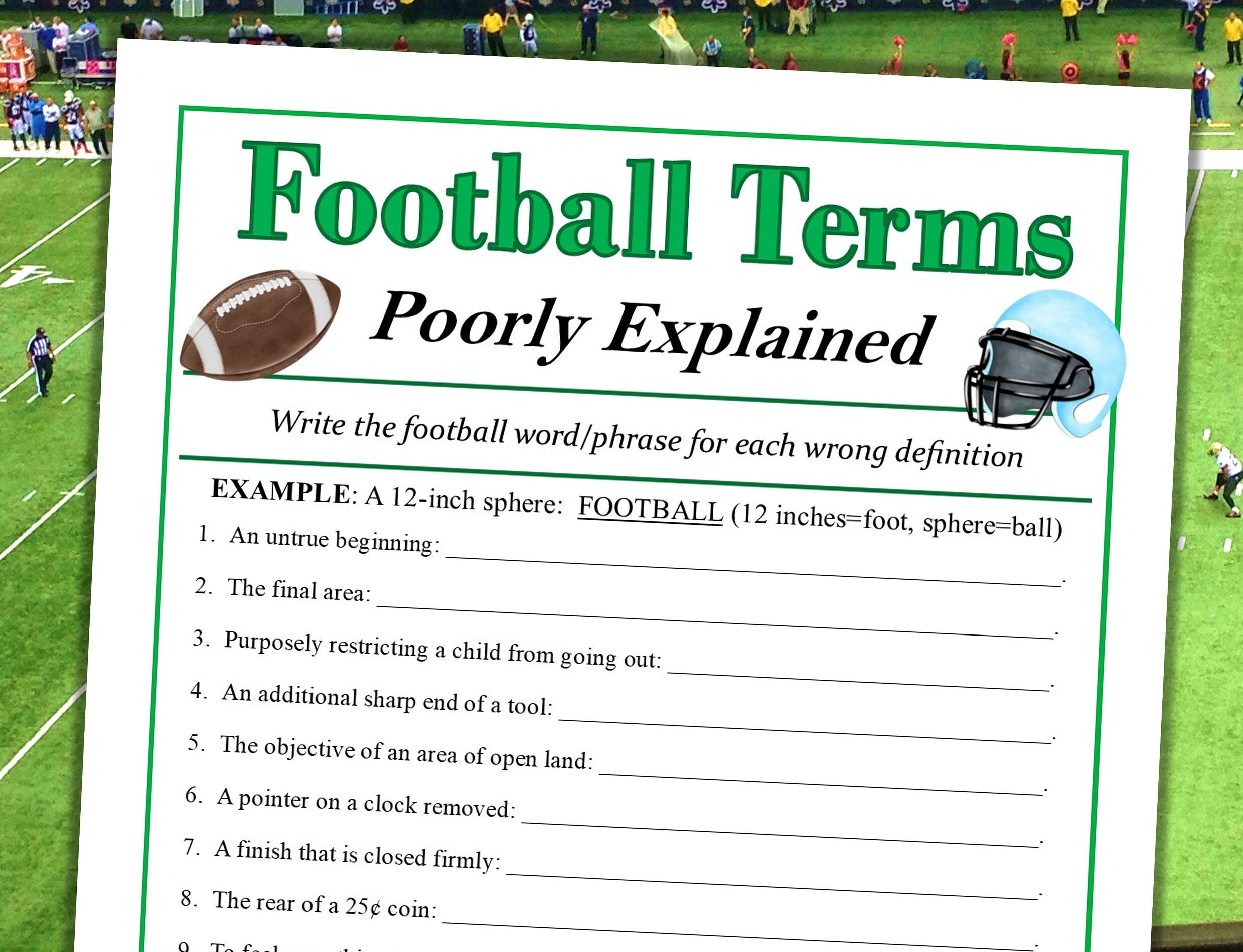 Printable Football Games Pack: Word & Brain Teasers (PDF Download) - Etsy
