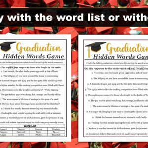 Printable Graduation Game Hidden Words Game - Printable Graduation ...