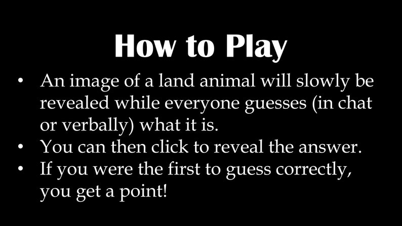 Revealing Images: Land Animals - Powerpoint Game - Virtual Zoom Family ...