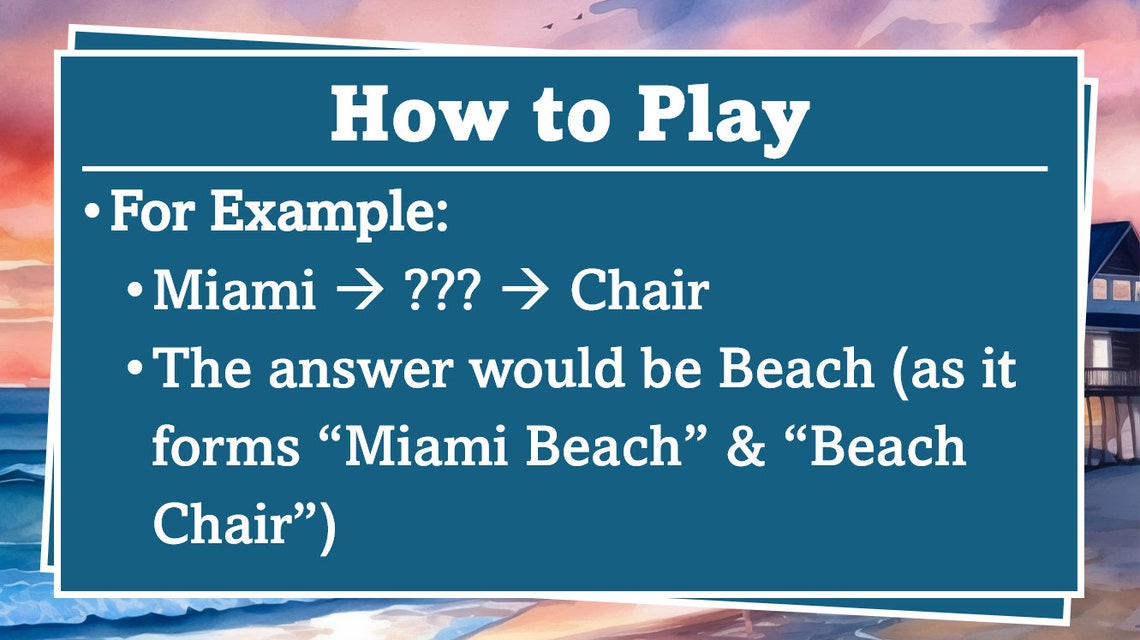 Beach Game: Missing Link Powerpoint Brain Teaser (digital Download) - Etsy
