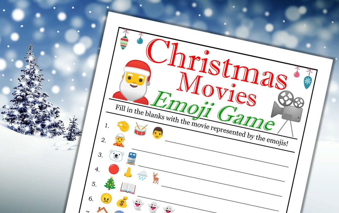 Christmas Emoji Game: Movies Printable Christmas Party Game - Etsy
