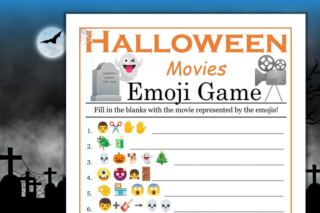 Halloween Emoji Game: Movies - Printable Halloween Party Game - Etsy