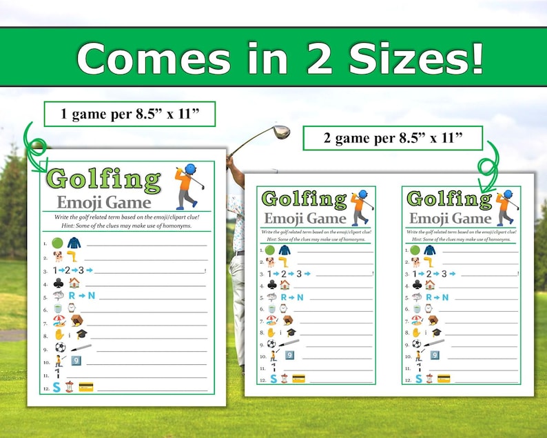 Golfing Emoji Game - Fun Printable Golf Game for Family and Friends ...