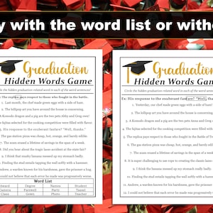 Printable Graduation Games Pack - 3 Fun High School or College ...