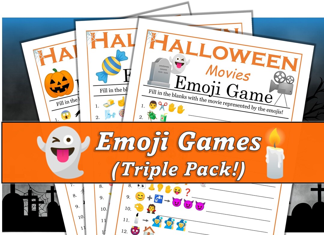 Halloween Emoji Game: Triple Pack (movies, Candy, Words) - Printable ...