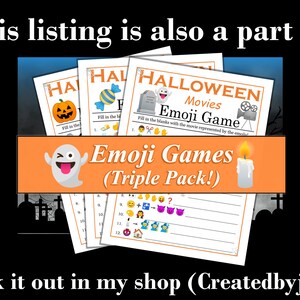 Halloween Emoji Game: Words - Printable Fun Halloween Party Activity - Etsy