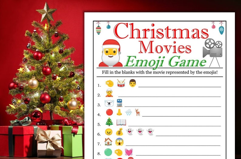 Christmas Emoji Game: Movies Printable Christmas Party Game - Etsy
