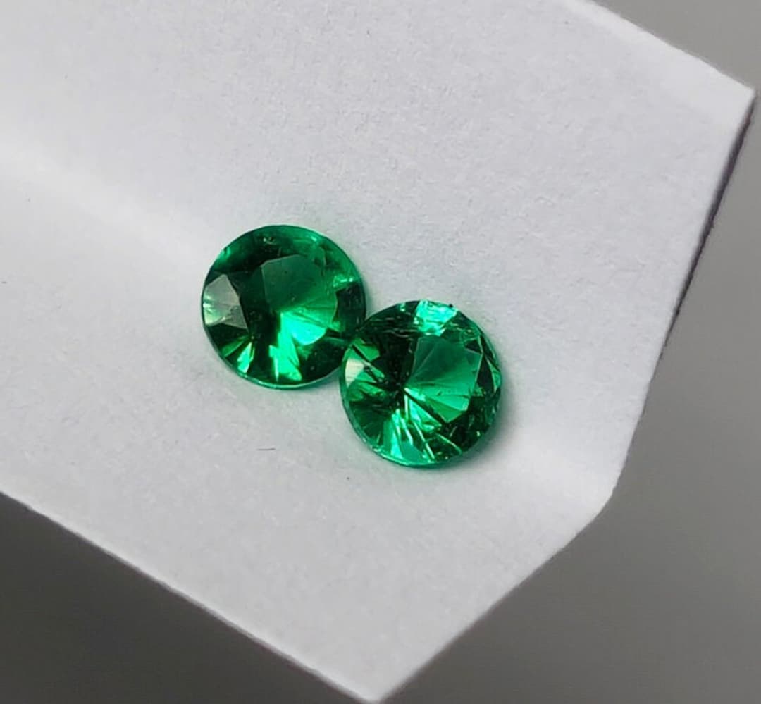 Emerald 3.50x3.50 Mm Brilliant Cut Pair Top Vivid Green Super Clean ...