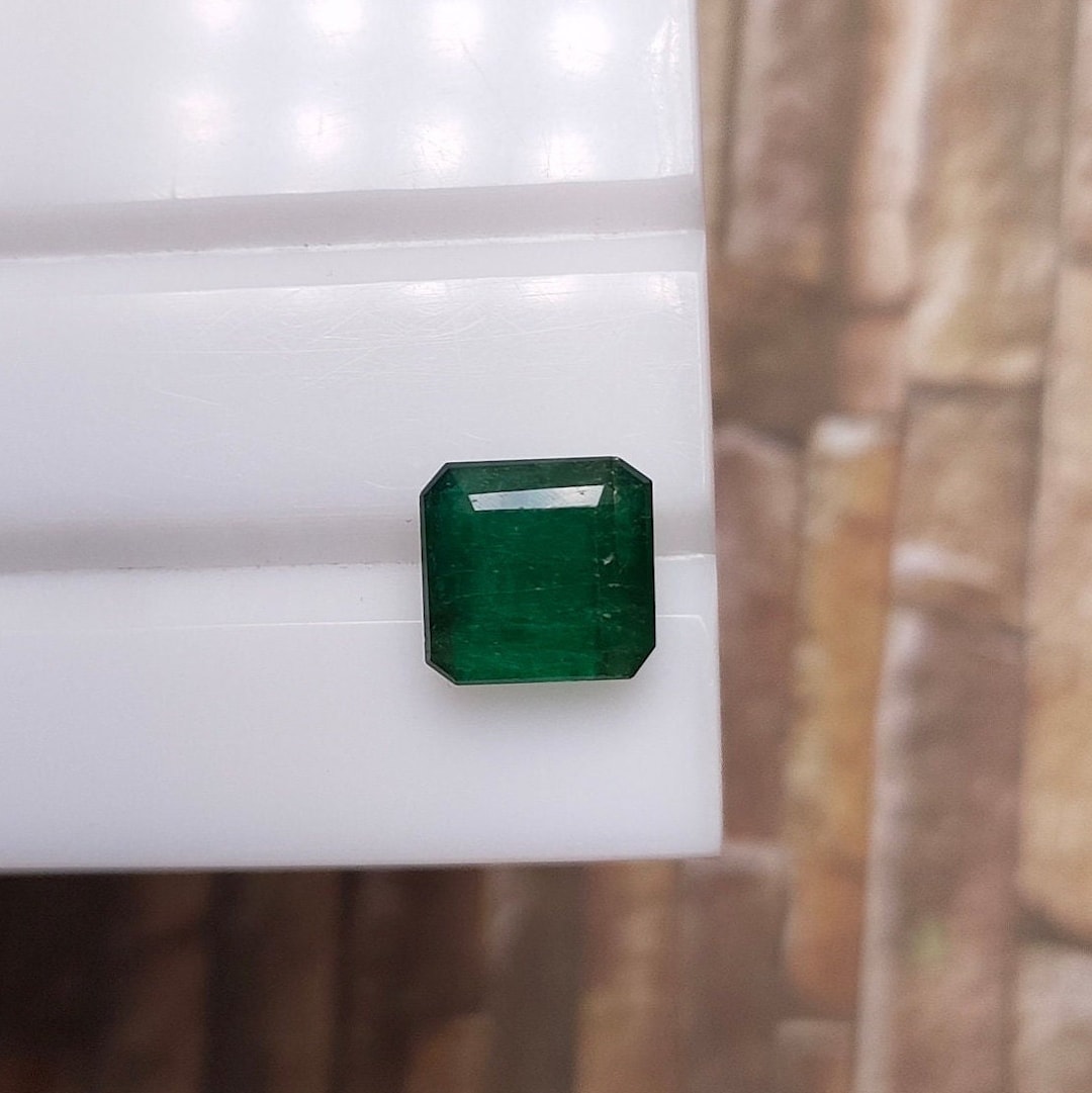 Natural Emerald Square Cut 3.18 Carat Rich Green Untreated Zambia ...