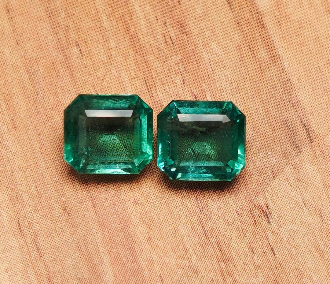 Rare Natural Emerald Cut Pair 3.53 Ct Loose Matched Top Eye Clean High ...