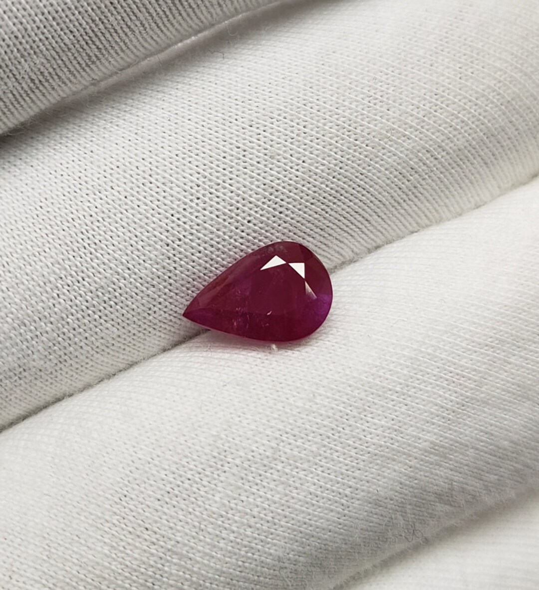 Ruby Pear-natural Ruby Pear Cut 7x9x5.1 Mm 2.50 Cts. Red Purple Ruby ...