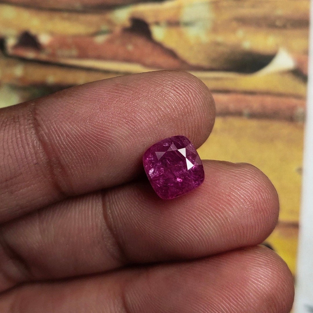 Untreated Natural Ruby Square Cushion Cut 3.63 Carat Tajikistan Ruby ...