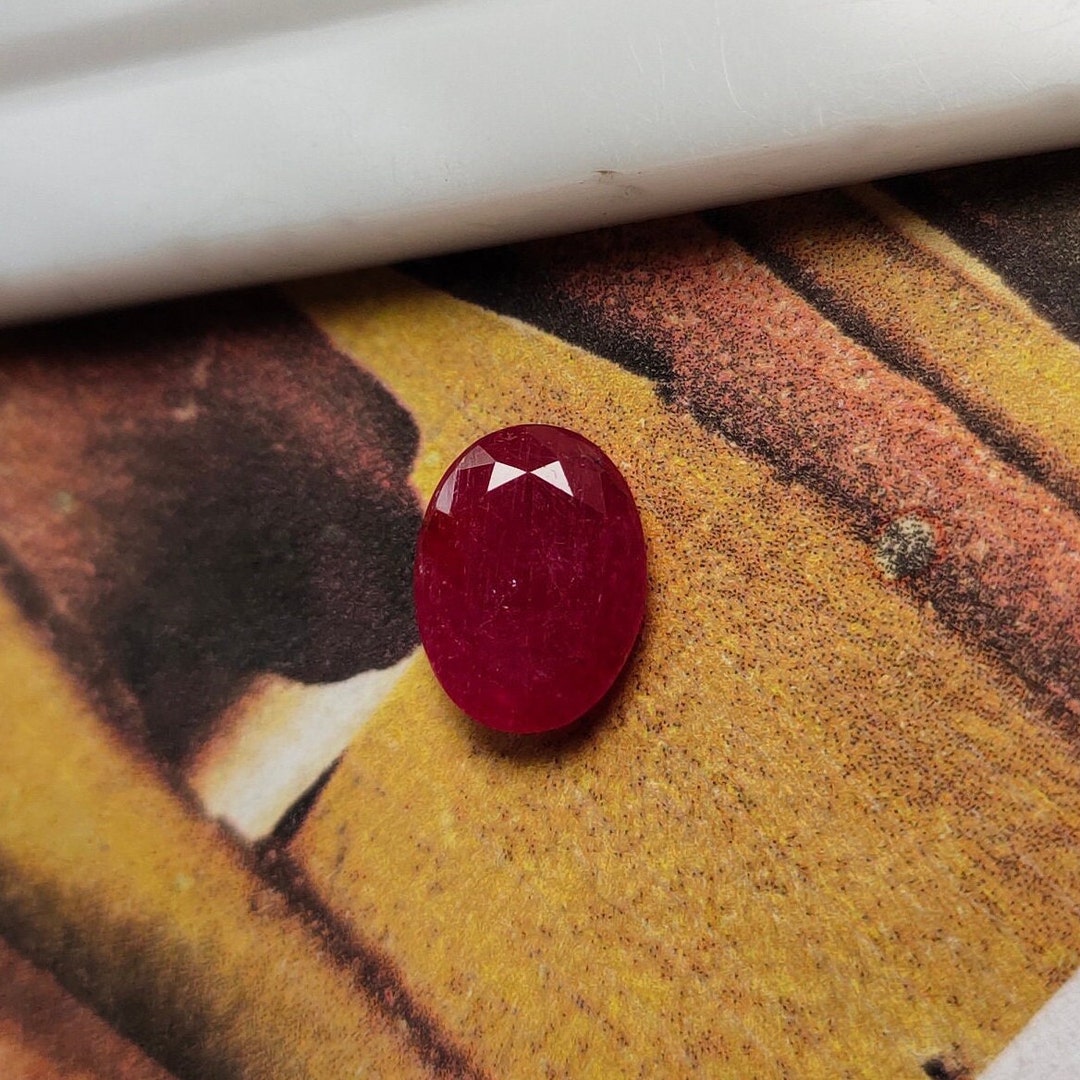 Untreated Natural Ruby Oval Cut 2.55 Carat 7.5x10 Mm Tajikistan Red Ruby Loose Faceted Gemstone ...