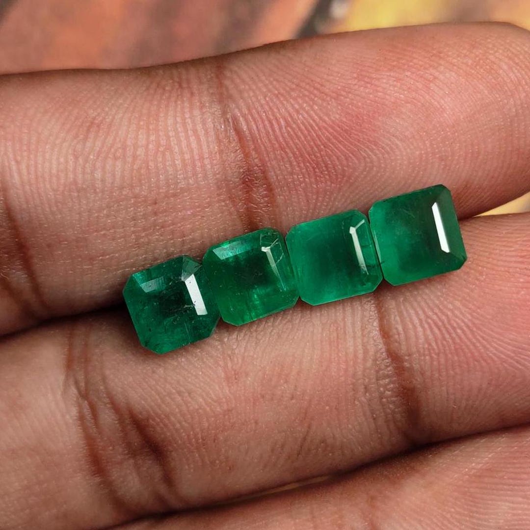Natural Emerald Square Octagon Cut Lot 6x6 Mm 5.13 Carat Loose Green ...