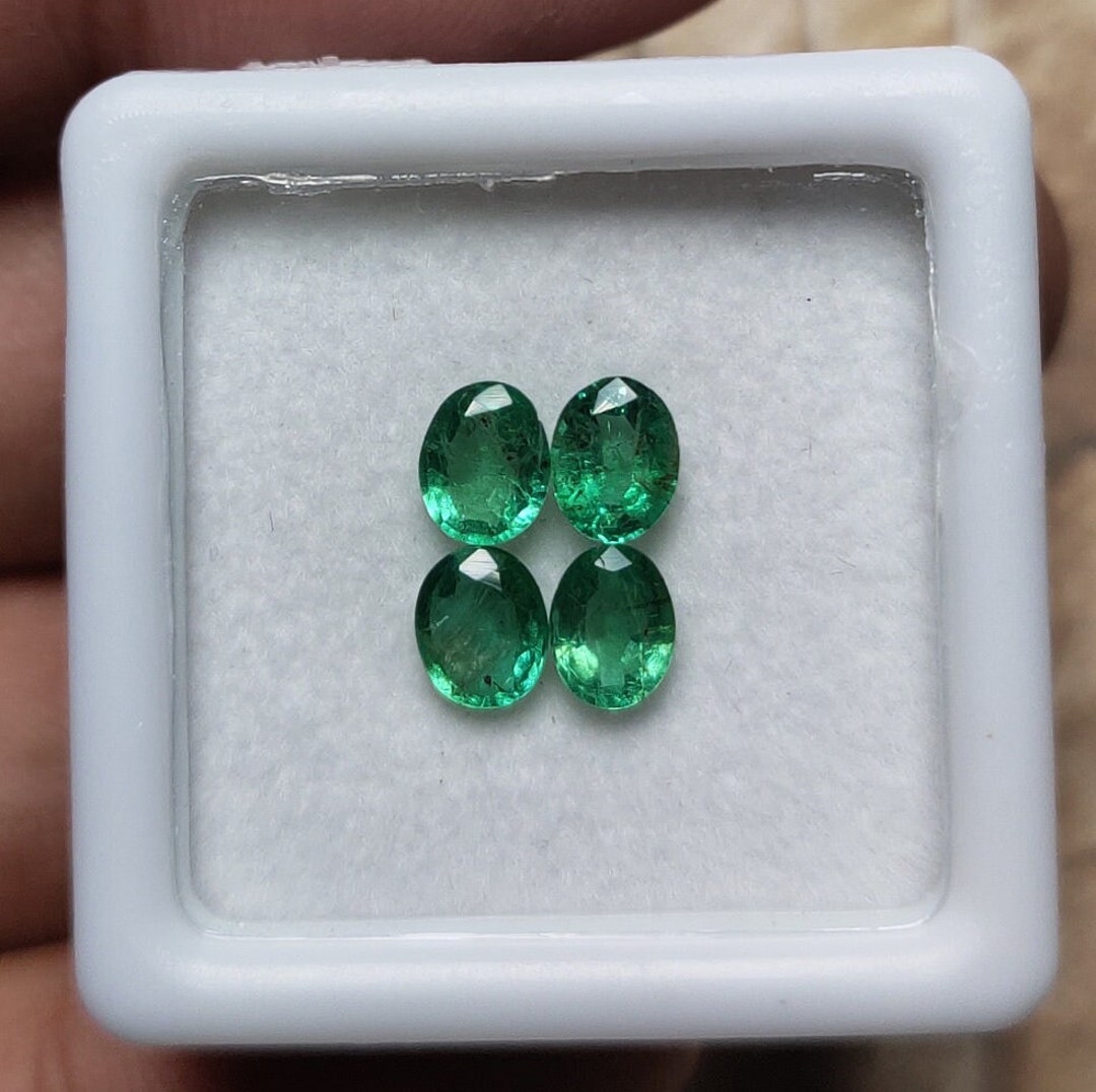 Natural Emerald Oval Cut Lot 1.21 Carat Zambian Emerald Oval 4x5 Mm ...